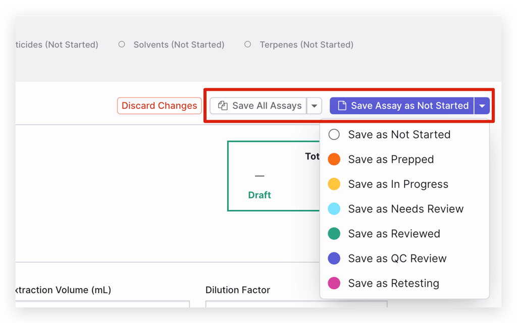 How do I assign an assay status to a sample?
